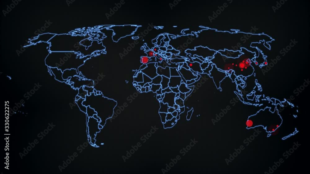 Coronavirus Global Pandemic World Map. Animation based on real data ...