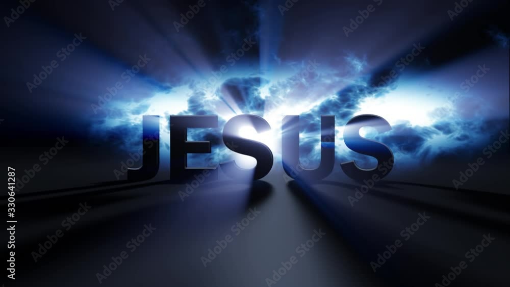 Jesus word animation is lit with blue light ray vídeo do Stock | Adobe ...