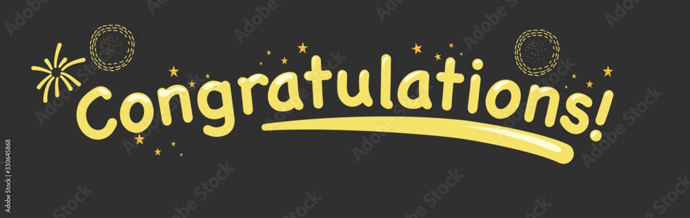 Congratulations banner vector design background Stock Vector | Adobe Stock