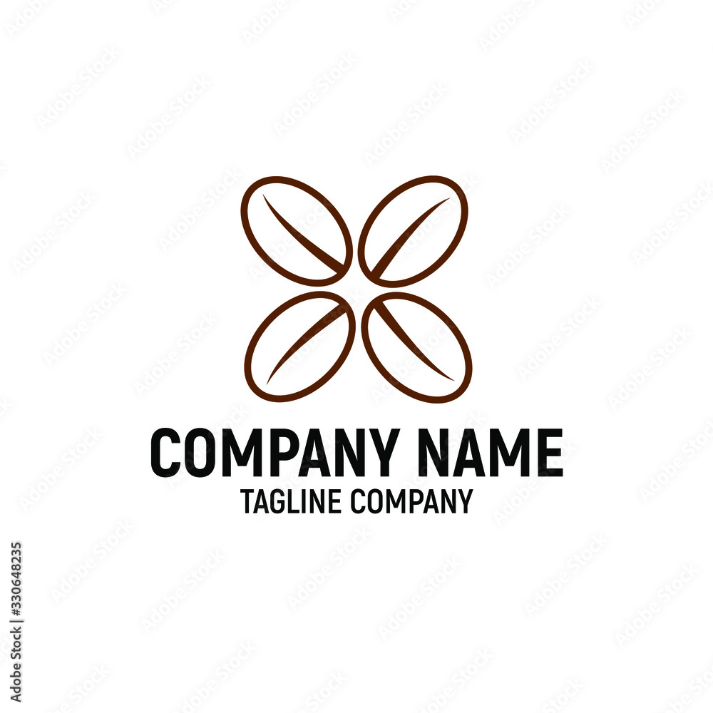 Coffee beans logo design template. Design for coffee shop business ...