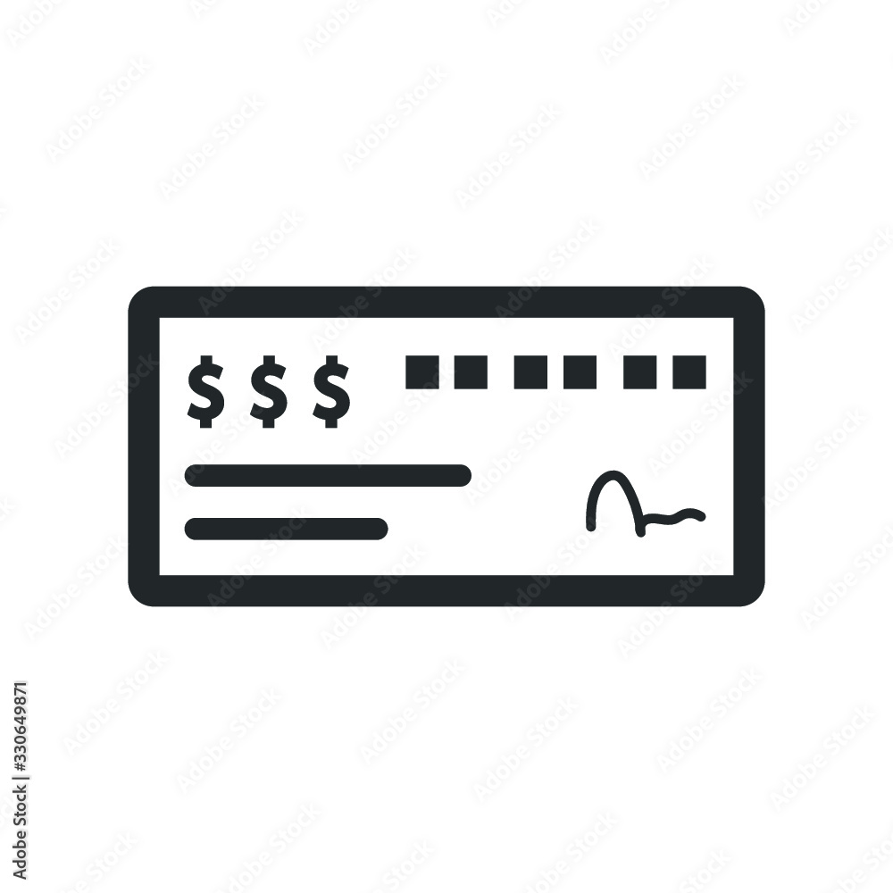 Bank check icon Stock Vector | Adobe Stock