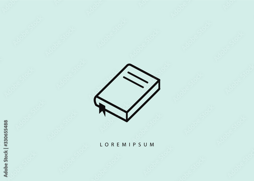 Vector design template for book shapes Logo book lines with markers ...