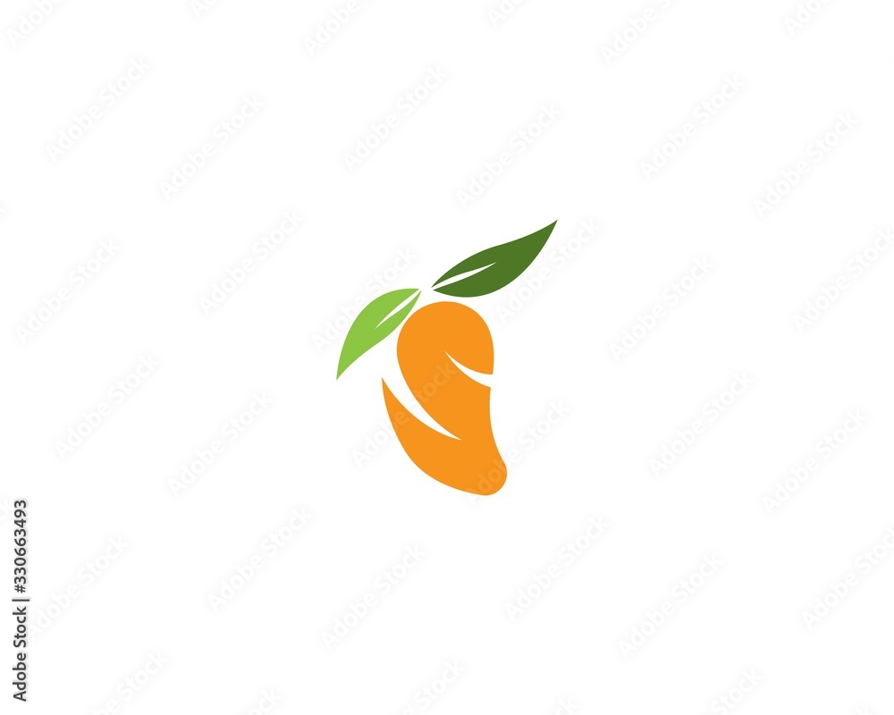 Mango flat image logo vector template illustration design Stock Vector ...