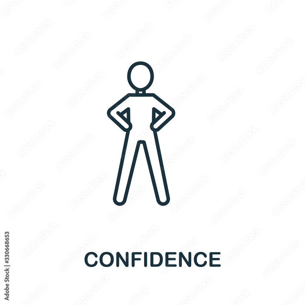 Confidence icon from life skills collection. Simple line Confidence ...