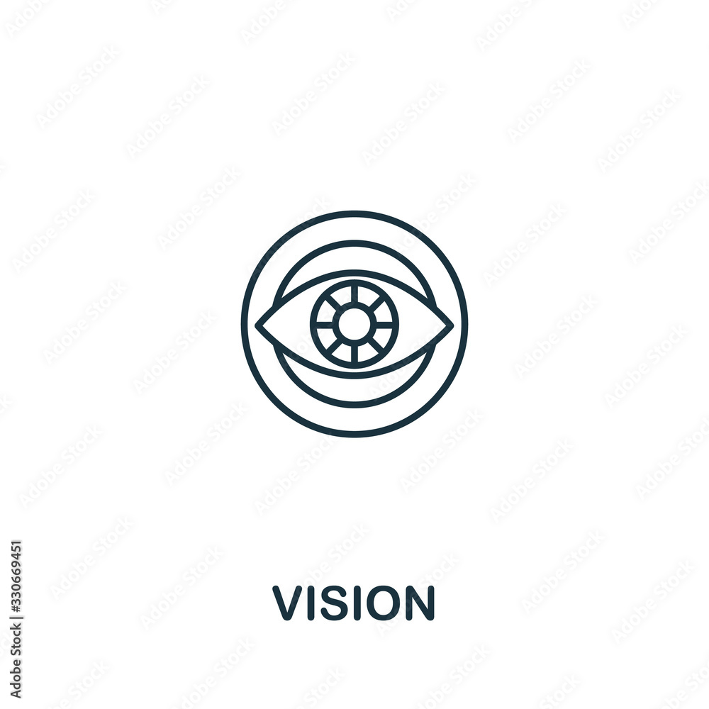 Vision icon from teamwork collection. Simple line element Vision symbol ...