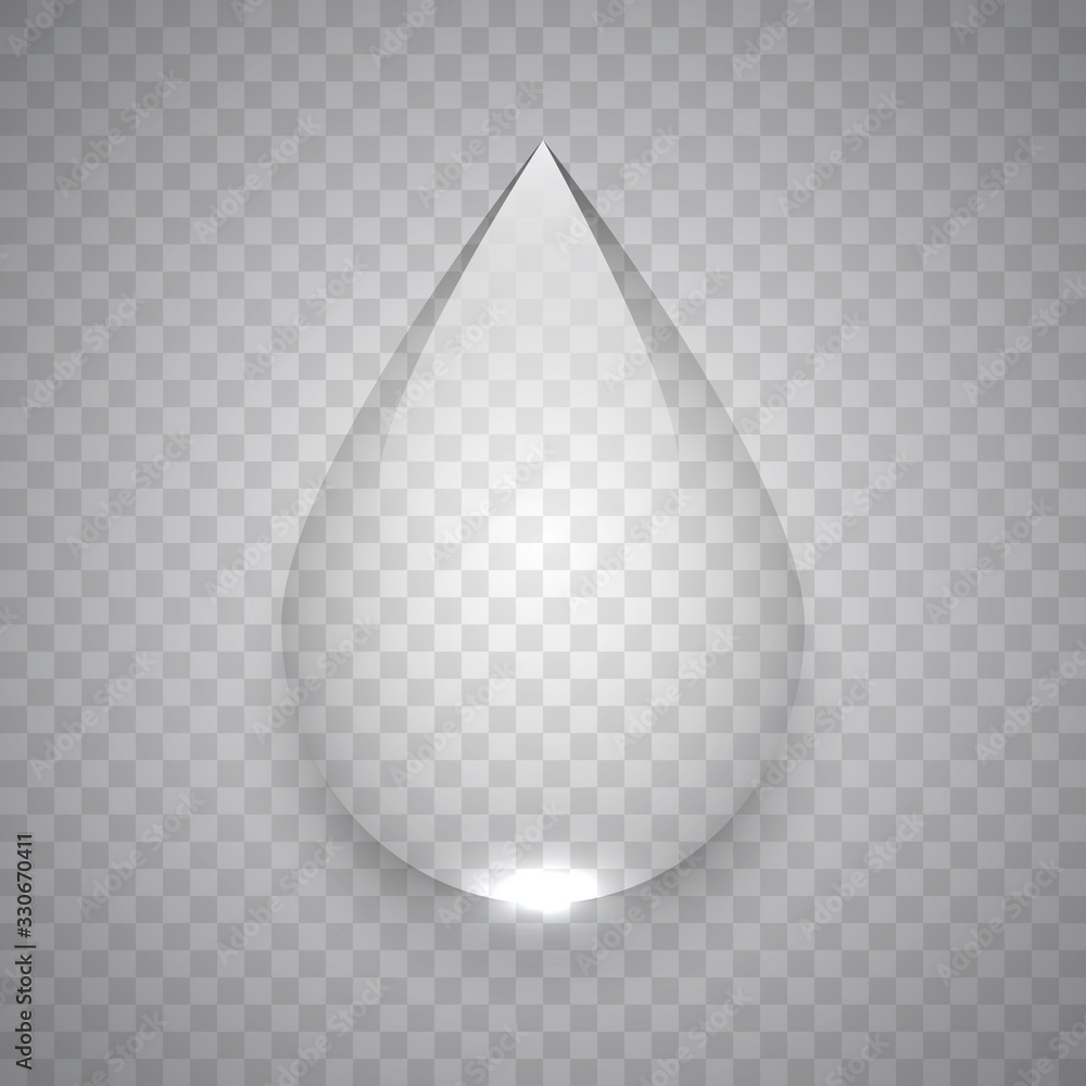 Water drop on transparent background. Clear liquid. Vector illustration ...