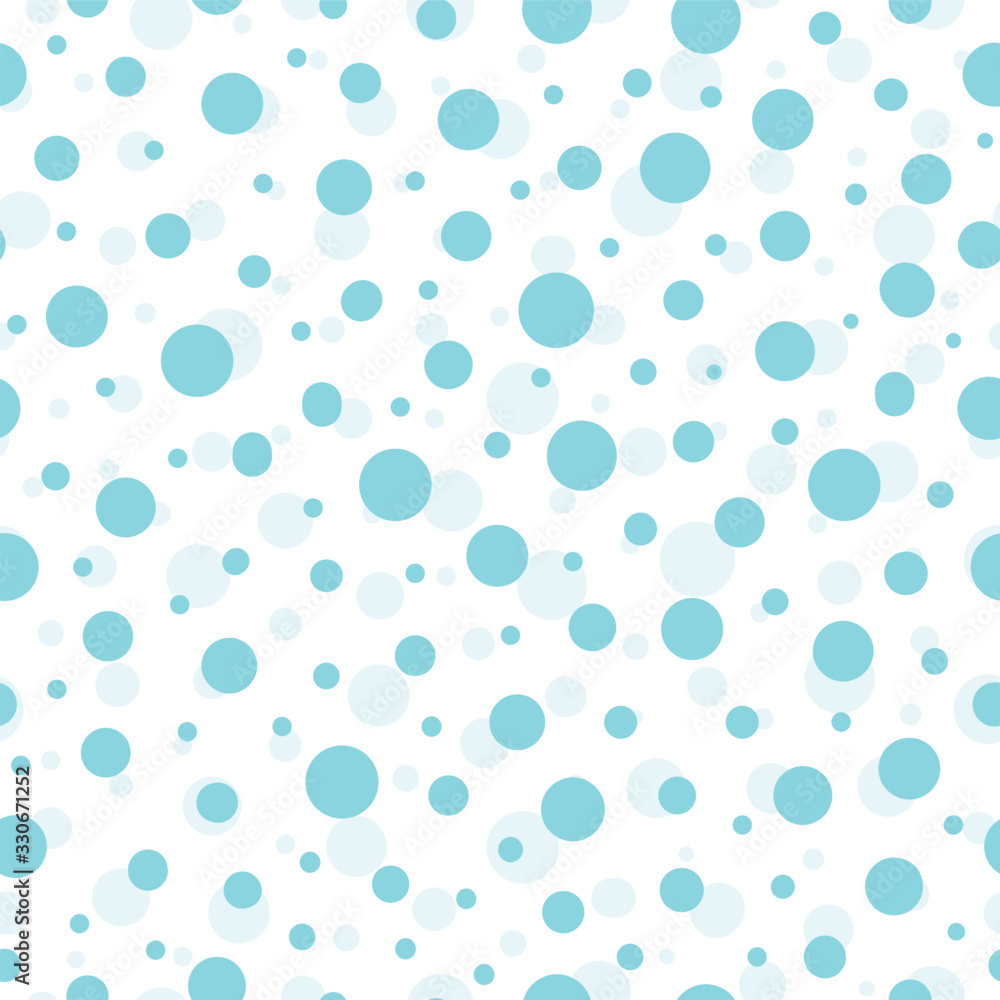 Abstract pastel sea blue vector polka dots seamless pattern background ...