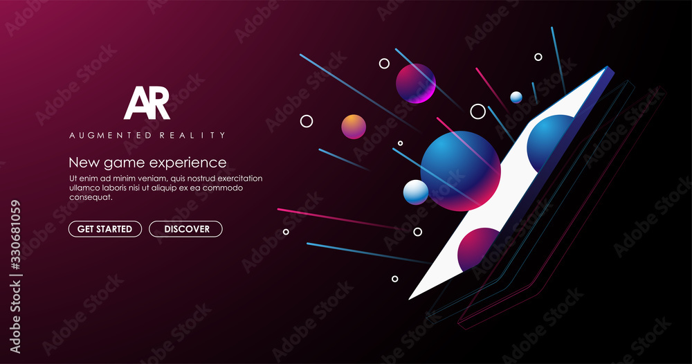 Design concept augmented reality. AR and VR Development. Digital Media ...