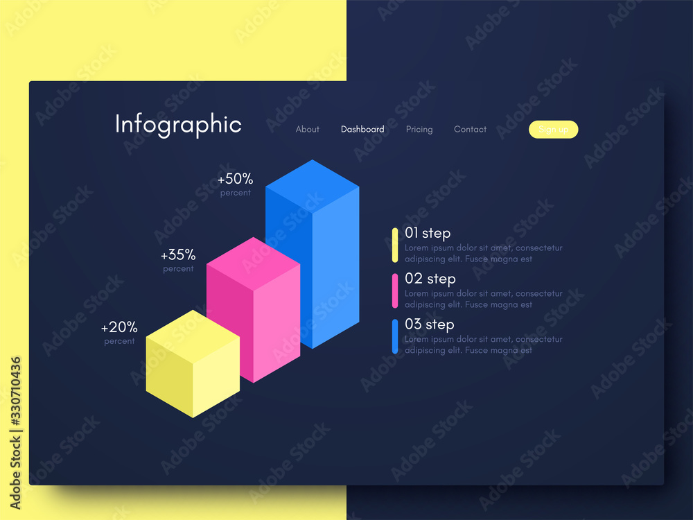 Vector graphic infographics. Template for creating mobile applications ...