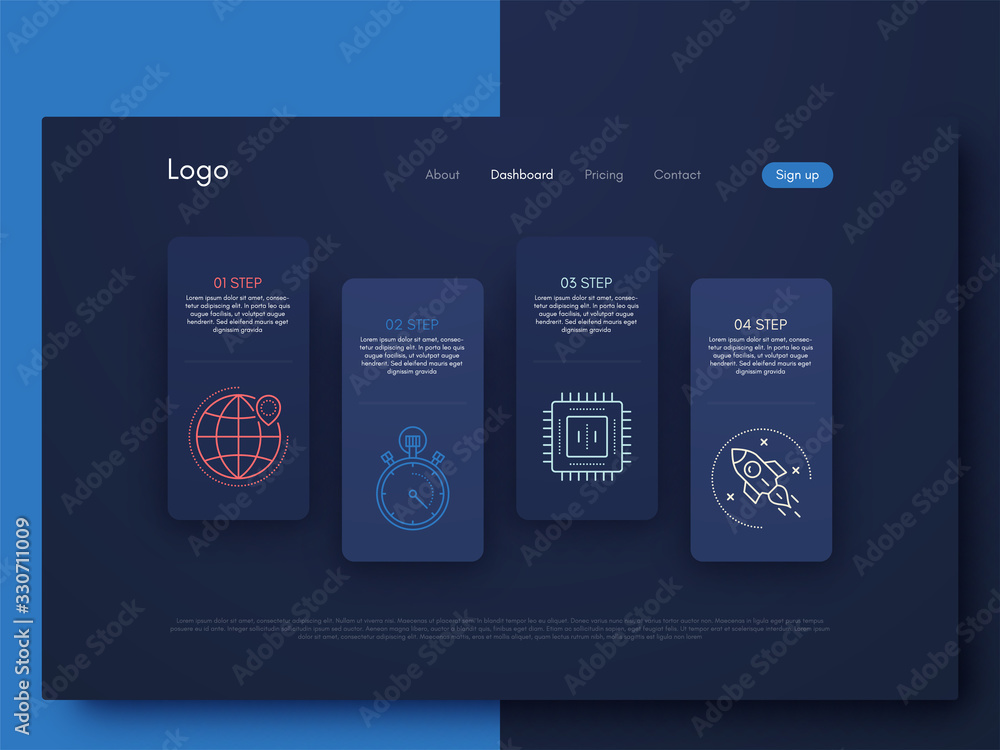 Vector graphic infographics. Template for creating mobile applications ...