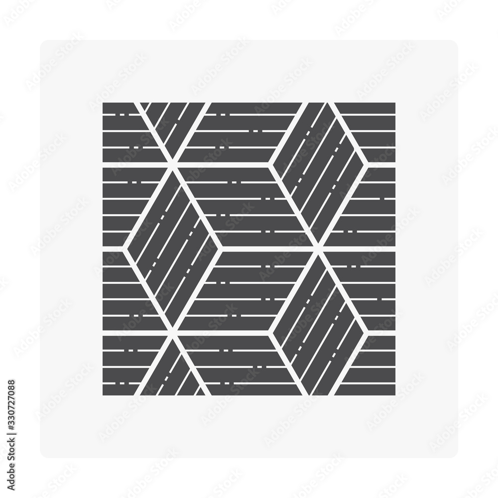 Cube wood floor pattern and texture vector icon in top view. That for ...