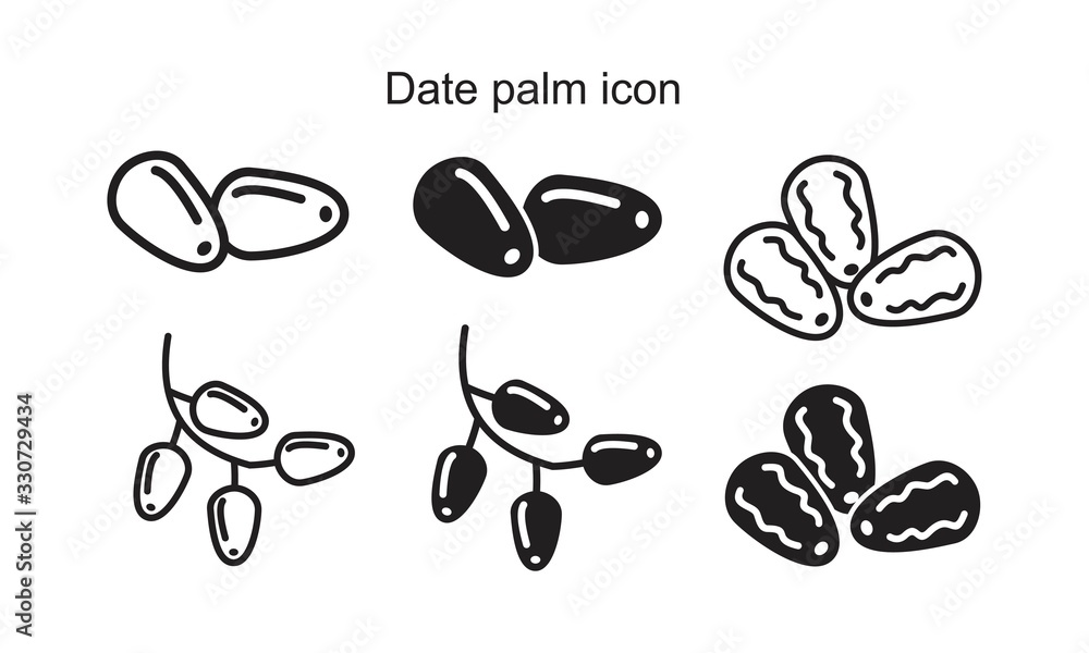 Date palm icon template black color editable. Date palm icon symbol ...