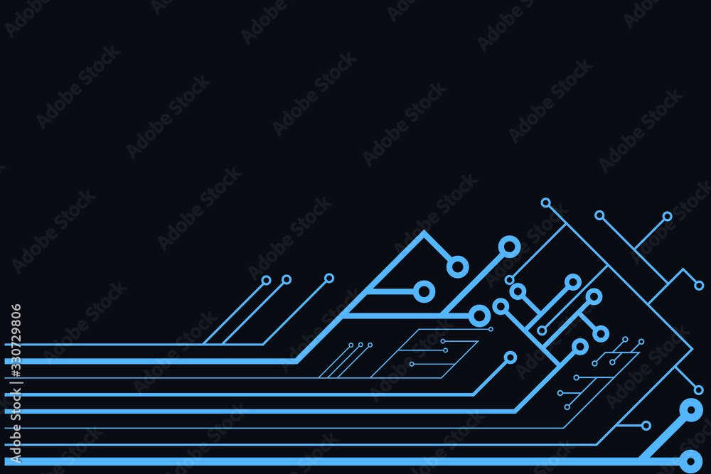 Abstraction in the style of cyberpunk. Circuit board, wiring diagram ...