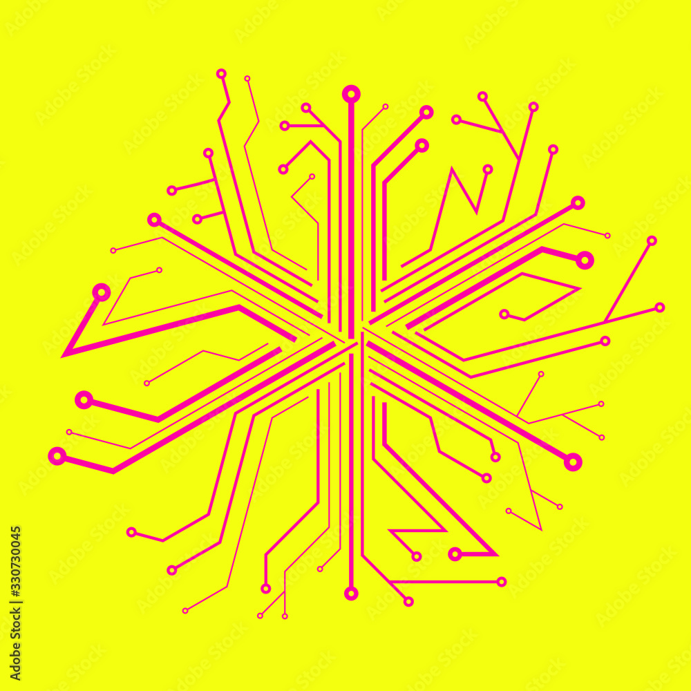 Abstraction in the style of cyberpunk. Circuit board, wiring diagram ...