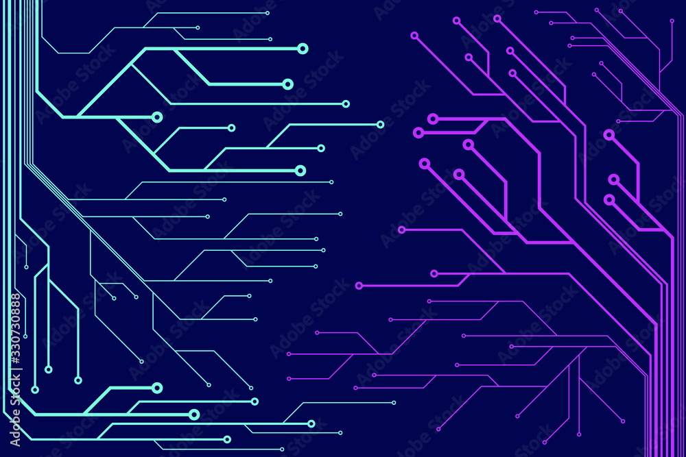 Abstraction in the style of cyberpunk. Circuit board, wiring diagram ...
