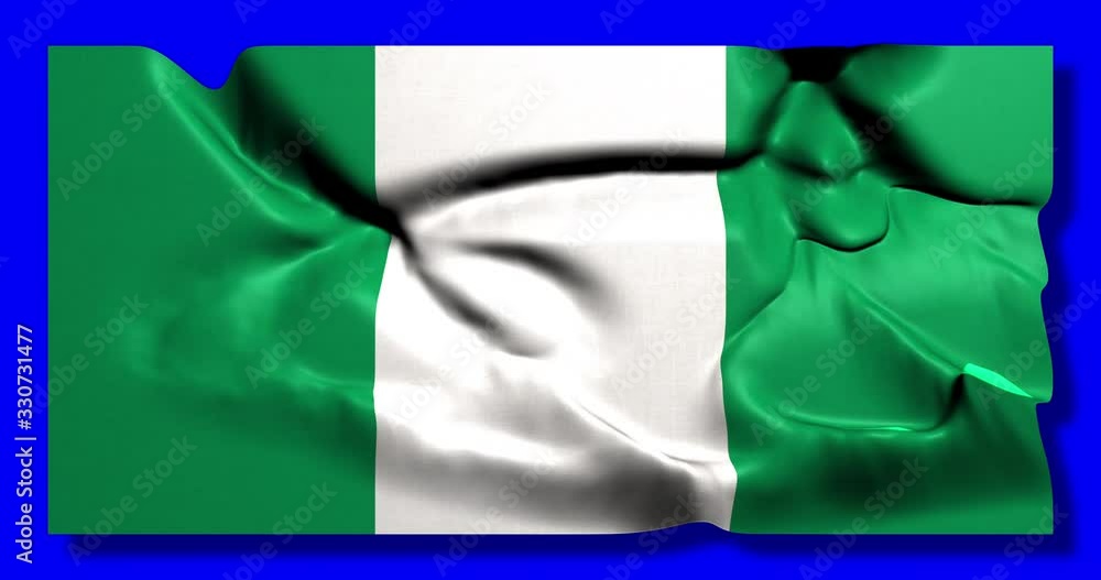 Green screen hiper realistic loop of Nigeria flag waving in the wind ...