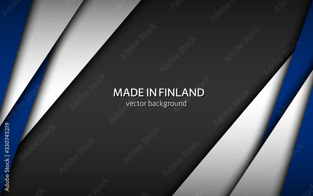 Made in Finland, modern vector background with Finnish colors ...
