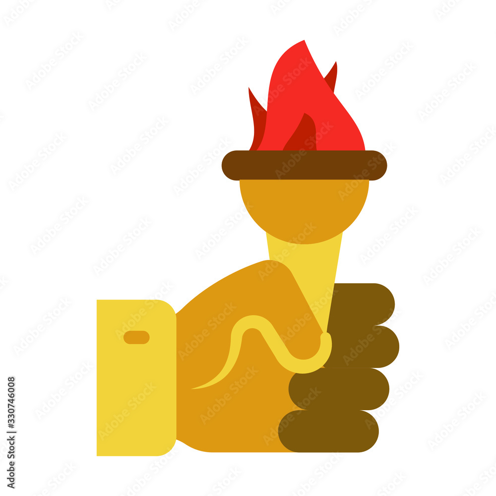 Torch of Leadership Concept, Winner Symbols on White Backgruond, Aim As ...