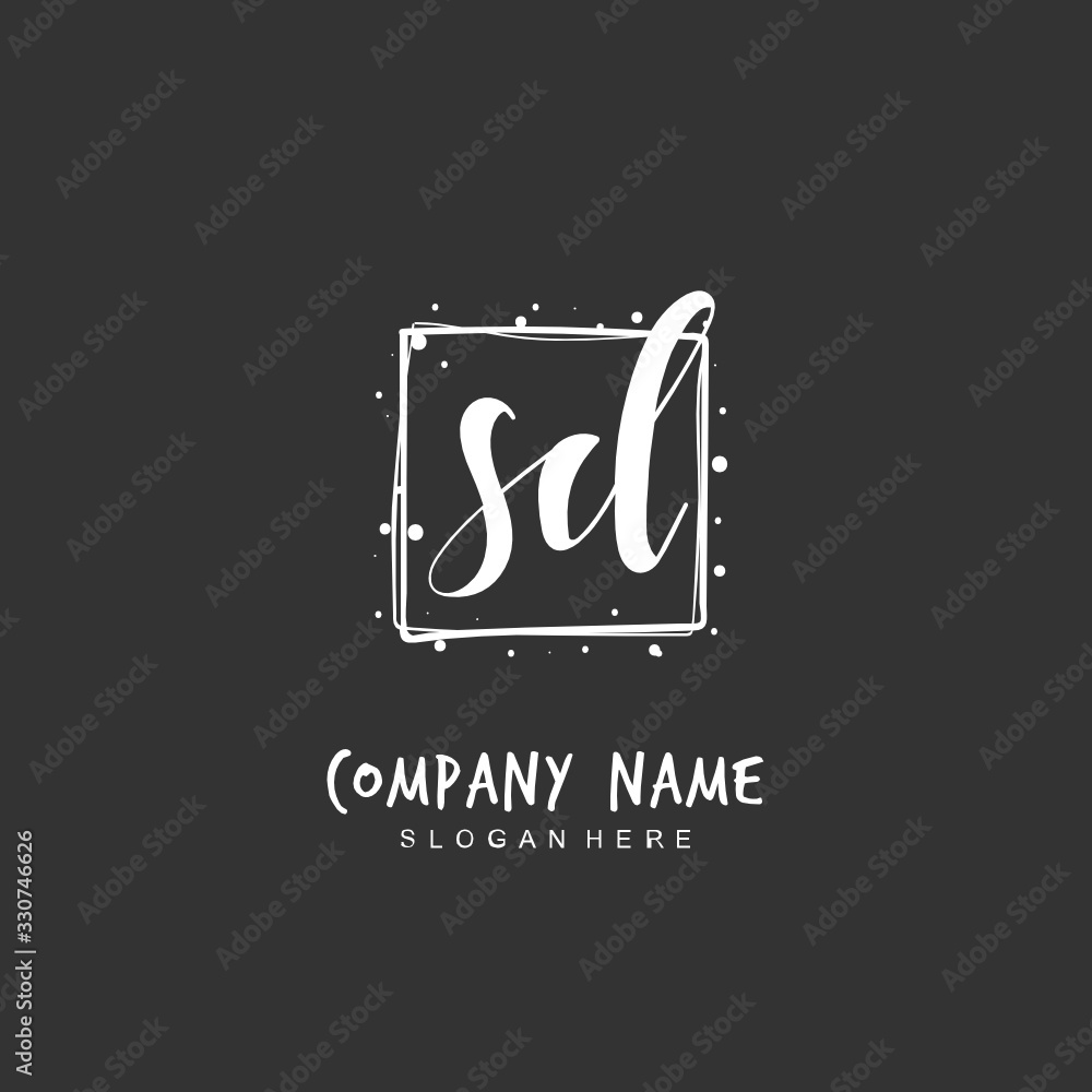 Handwritten initial letter S D SD for identity and logo. Vector logo ...