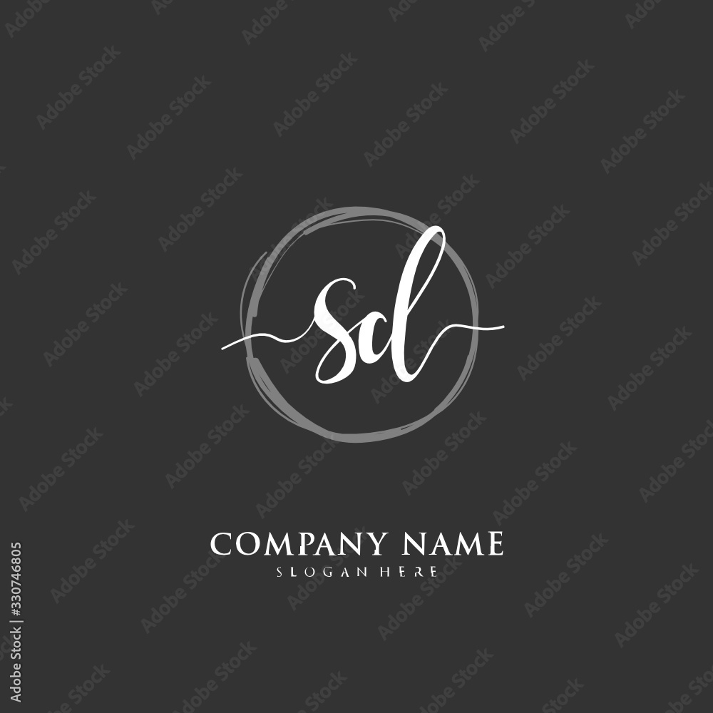 Handwritten initial letter S D SD for identity and logo. Vector logo ...
