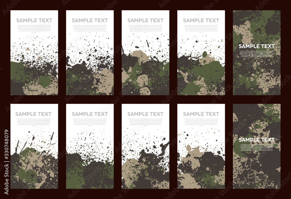 Splash ink banner set. Backgrounds for poster, banner or flyer. Vector ...