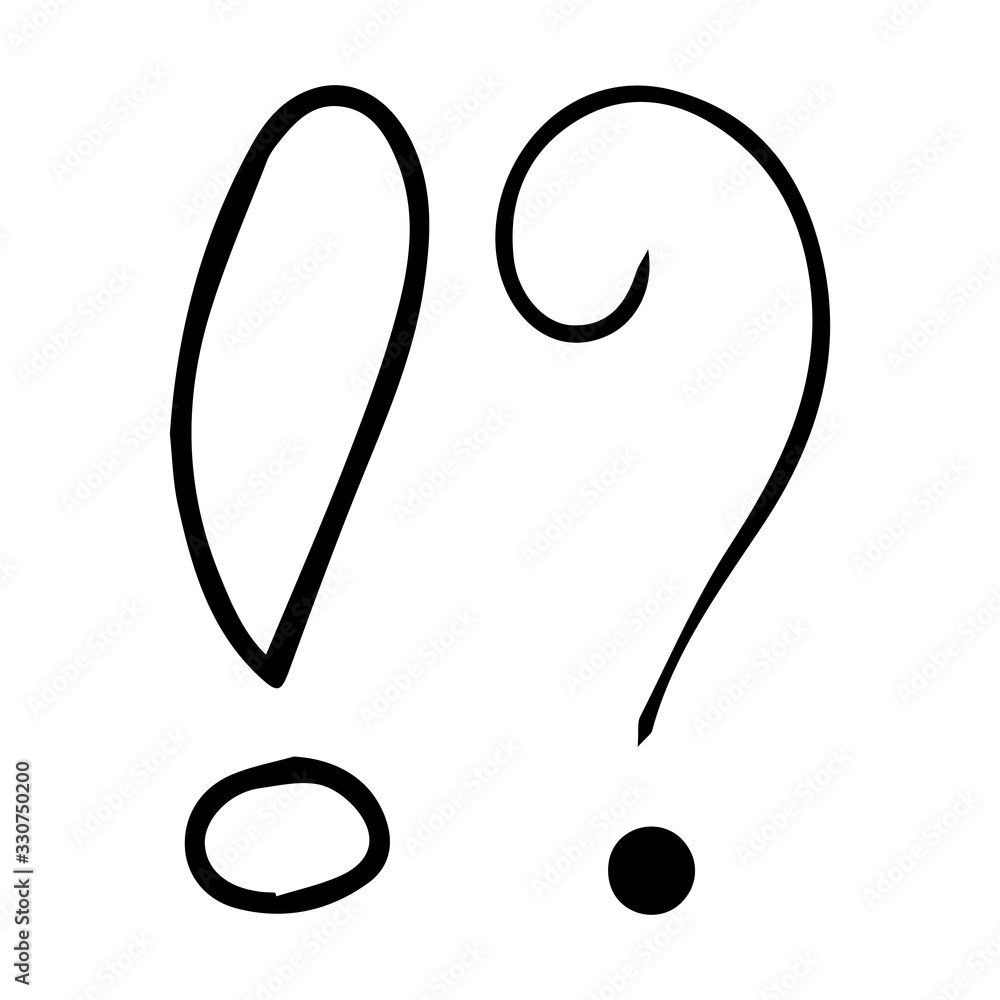 Vector illustration Hand drawn question mark and exclamation point ...