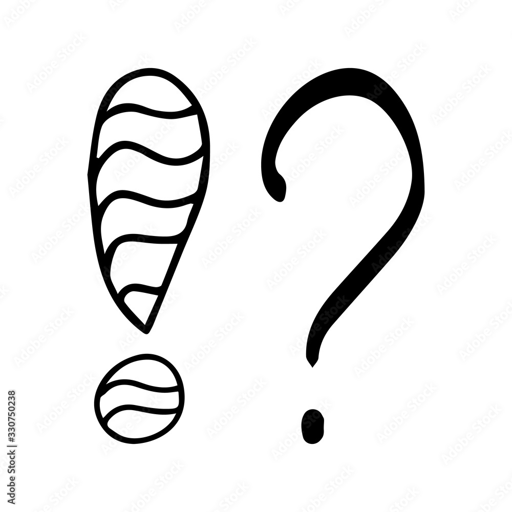 Vector illustration Hand drawn question mark and exclamation point ...