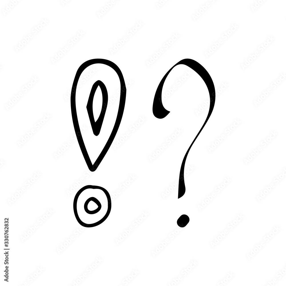 Vector illustration Hand drawn question mark and exclamation point ...