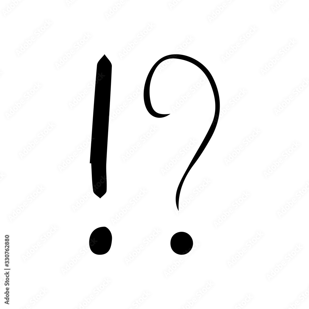 Vector illustration Hand drawn question mark and exclamation point ...