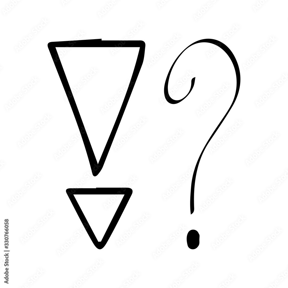 Vector illustration Hand drawn question mark and exclamation point ...
