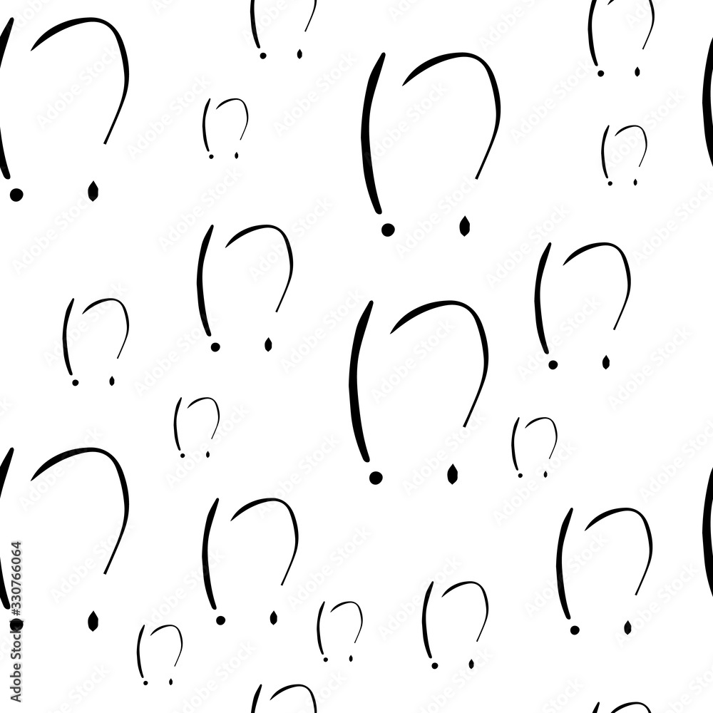 Question marks and exclamation mark seamless pattern. Vector sketch ...