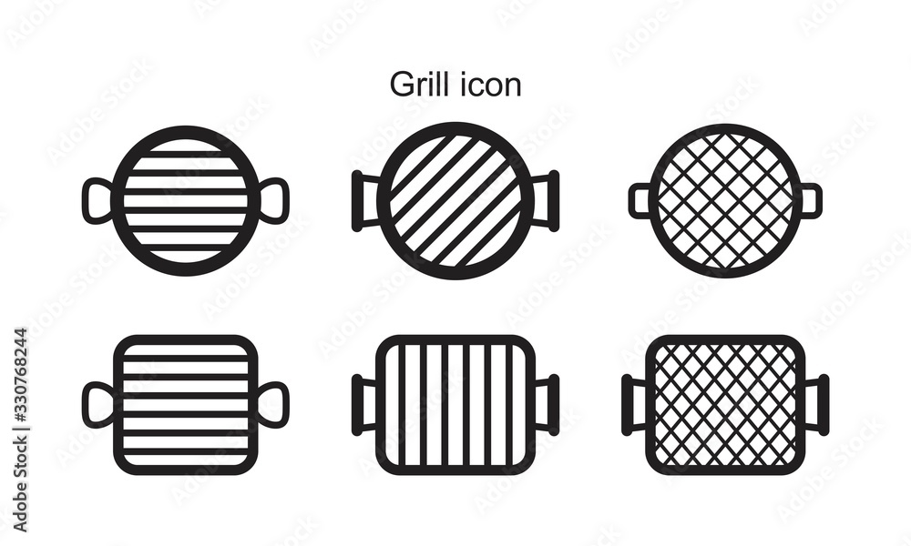 Grill icon template black color editable. Grill icon symbol Flat vector ...
