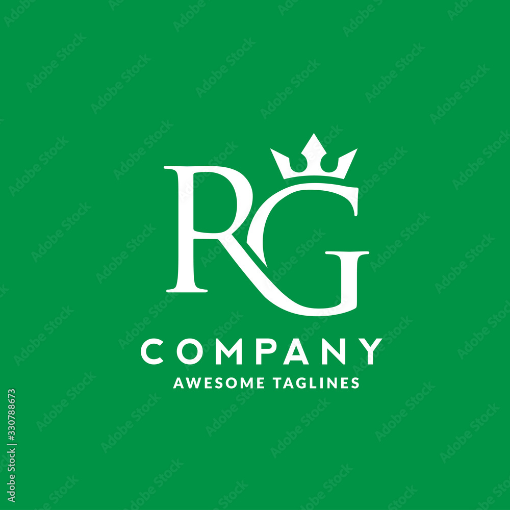 elegant initial letter rg with crown logo vector, Creative Lettering ...