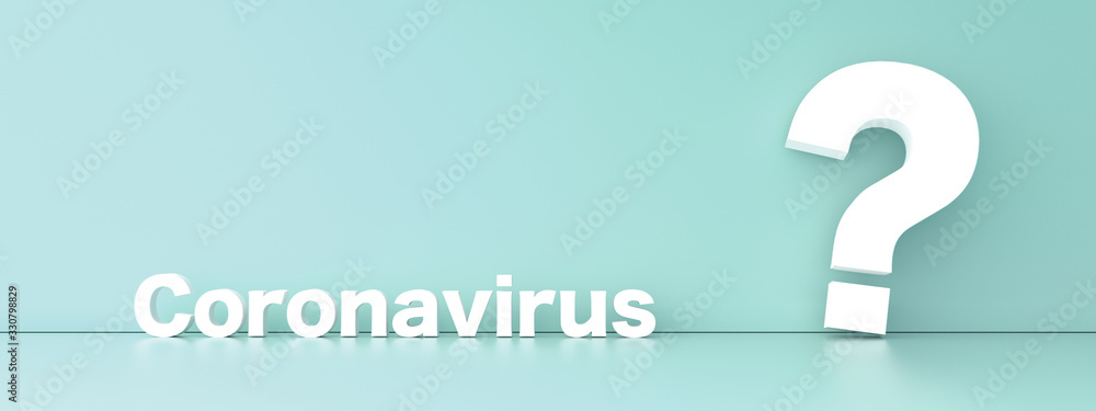 question mark in front of a color wall background. Corona Covid-19 ...