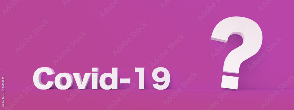 question mark in front of a color wall background. Corona Covid-19 ...
