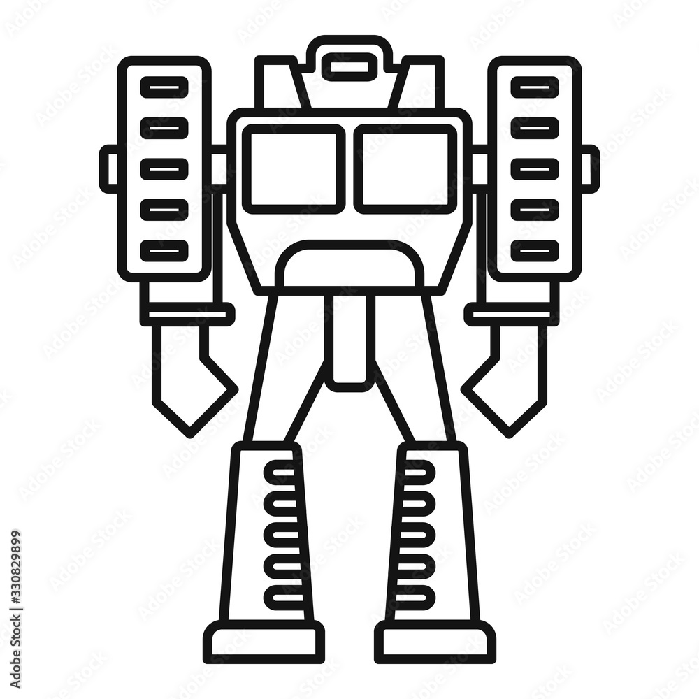Truck robot transformer icon. Outline truck robot transformer vector ...