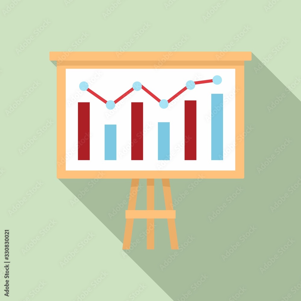 Graph chart banner icon. Flat illustration of graph chart banner vector ...