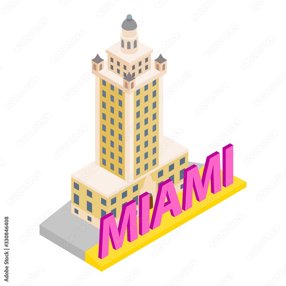 Miami city icon. Isometric illustration of miami city vector icon for ...