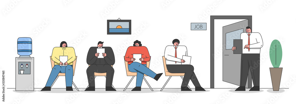 Concept Of Job Interview. Businessman Is Hiring A New Staff. Vacant ...