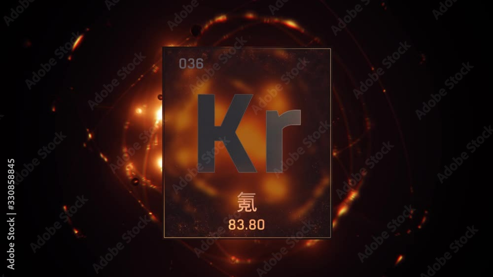 Vidéo Stock Krypton as Element 36 of the Periodic Table. Seamlessly ...