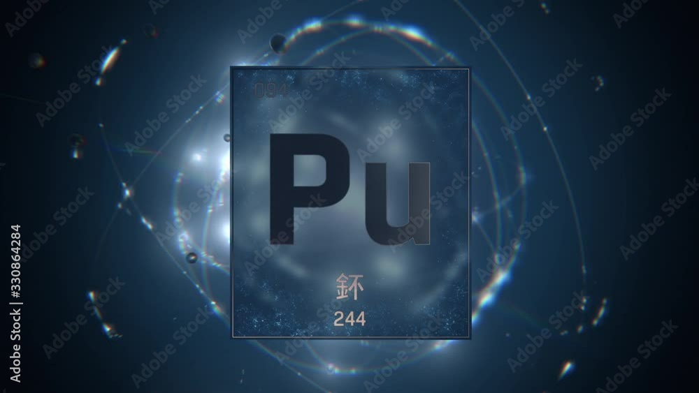 Plutonium as Element 94 of the Periodic Table. Seamlessly looping 3D ...