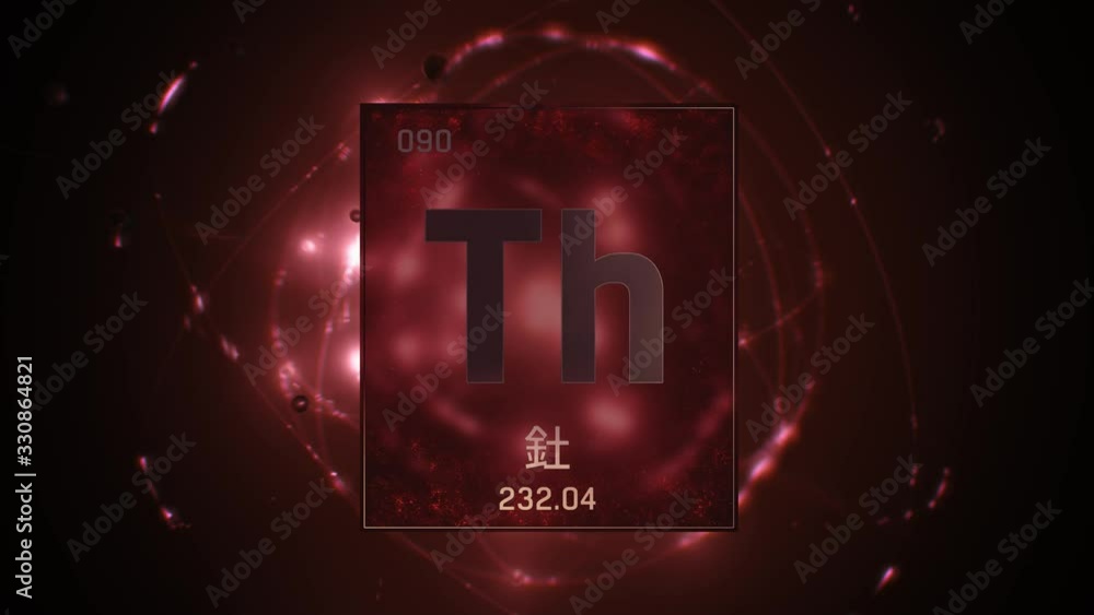 Thorium as Element 90 of the Periodic Table. Seamlessly looping 3D ...