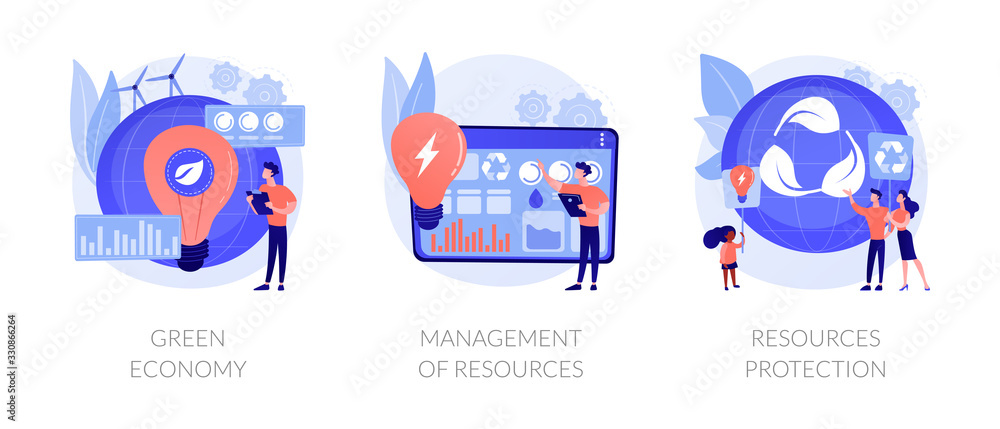 Vetor do Stock: Eco friendly technologies flat icons set. Alternative ...