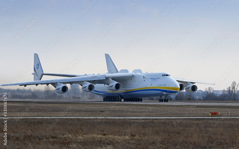 KYIV, UKRAINE - APRIL 3, 2018: Ukrainian Antonov An-225 "Mriya ...