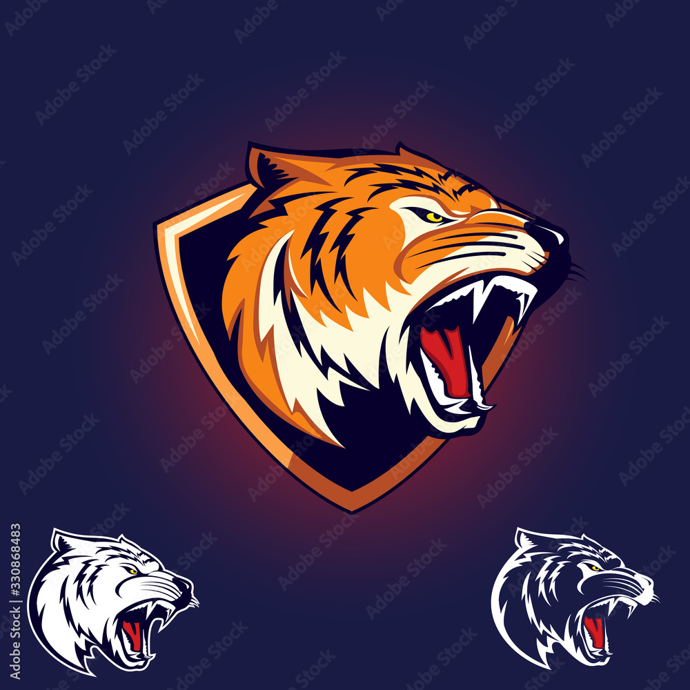 Tiger emblem logo Stock Vector | Adobe Stock