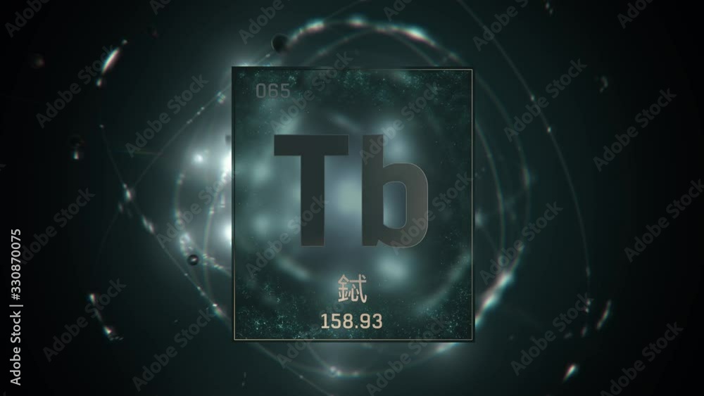 Vidéo Stock Terbium as Element 65 of the Periodic Table. Seamlessly ...