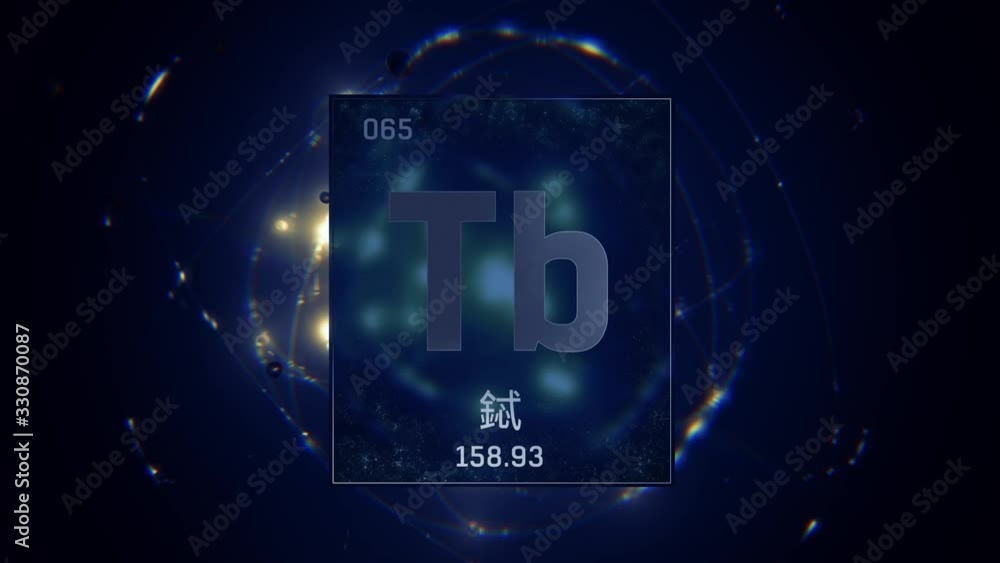 Vidéo Stock Terbium as Element 65 of the Periodic Table. Seamlessly ...