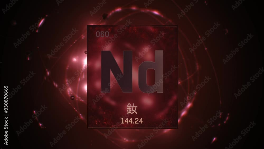 Vidéo Stock Neodymium as Element 60 of the Periodic Table. Seamlessly ...