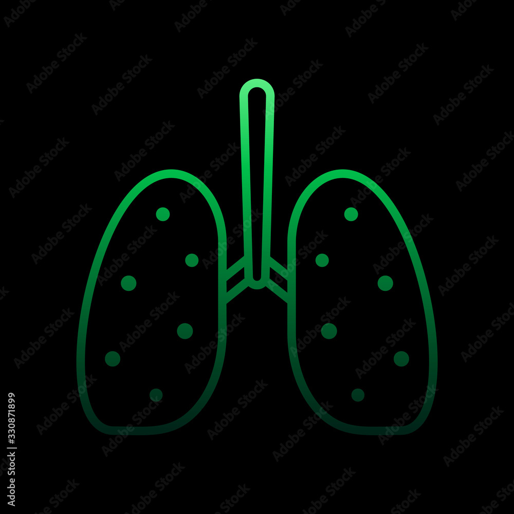 Lung, breath, organ, medical nolan icon. Simple thin line, outline ...