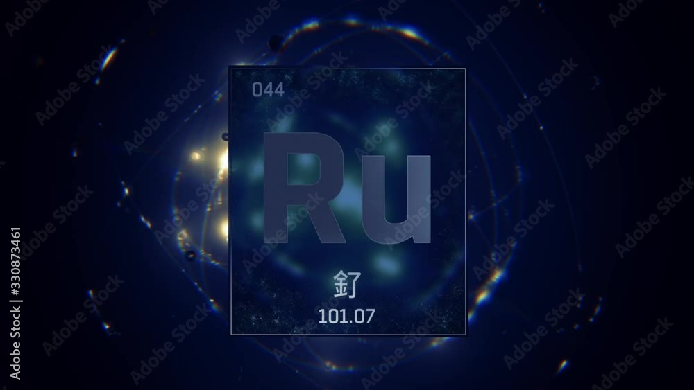 Vidéo Stock Ruthenium as Element 44 of the Periodic Table. Seamlessly ...